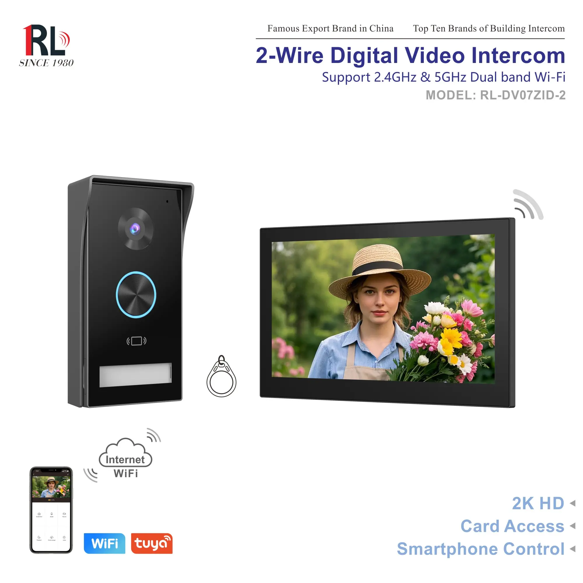 Wi-Fi 2-Wire Digital Video Doorphone#RL-DV07ZID-2