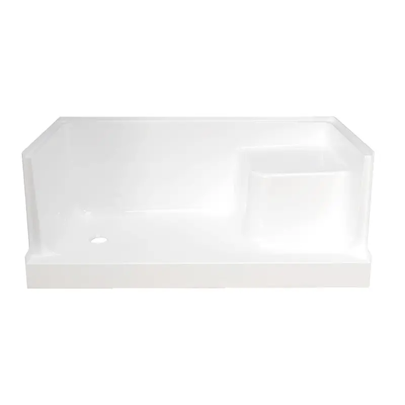 60"x32"x24" Single Threshold Acrylic Shower Base With Seat BWB6032