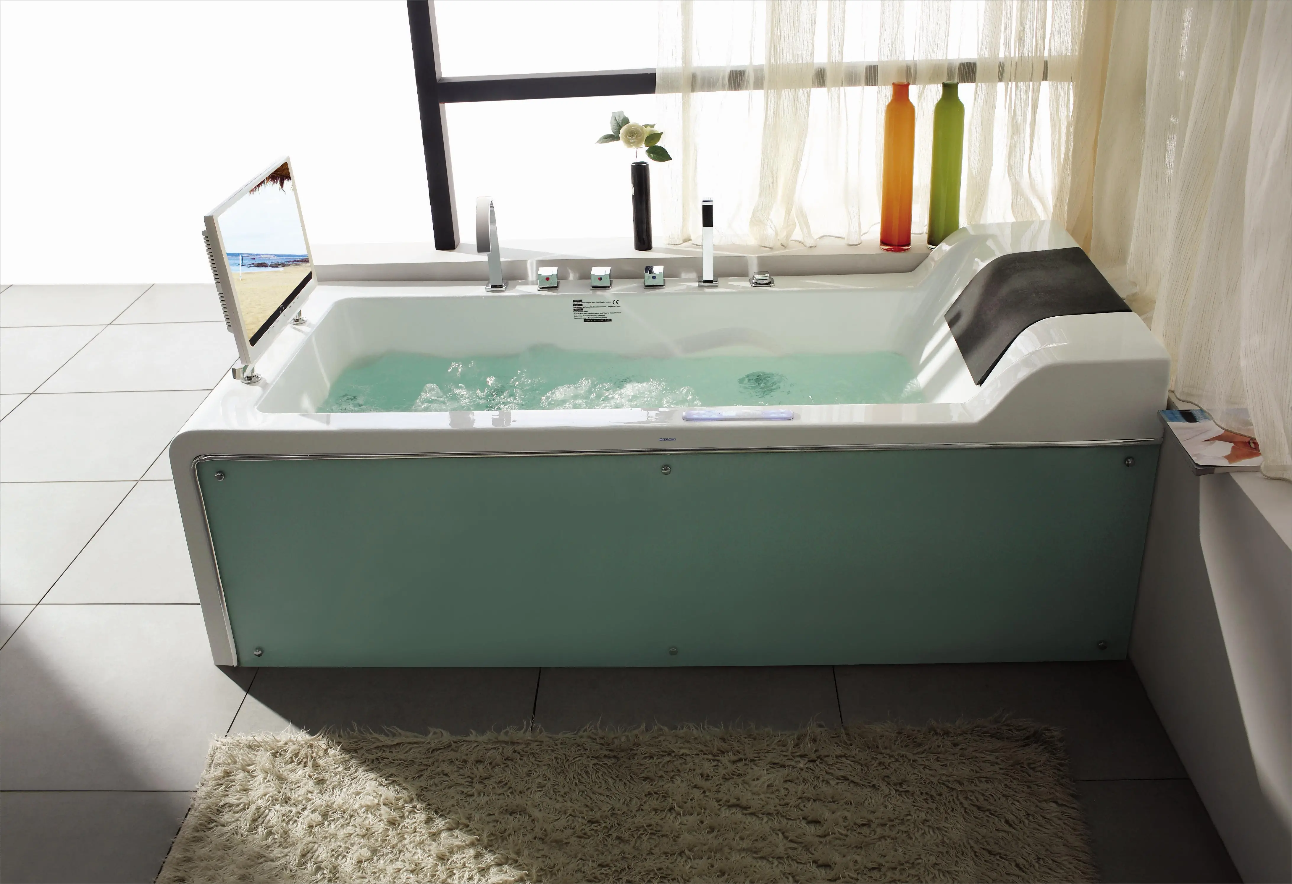 1900x850x680mm Freestanding Whirlpool Acrylic Jacuzzi Bathtub With ...