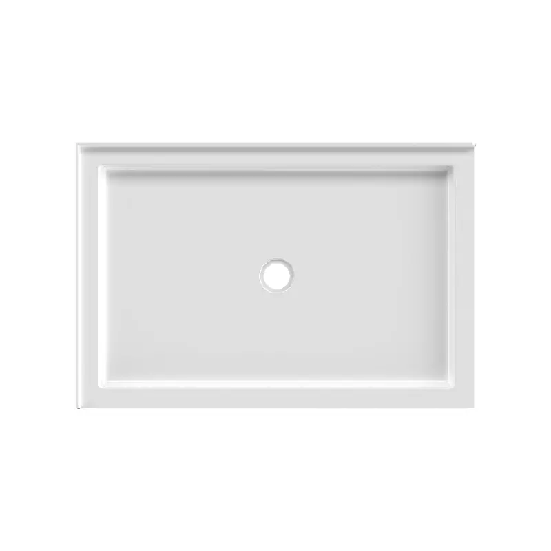 Customizable Bathroom Conner Centre Drain Rectangle White Acrylic Anti ...