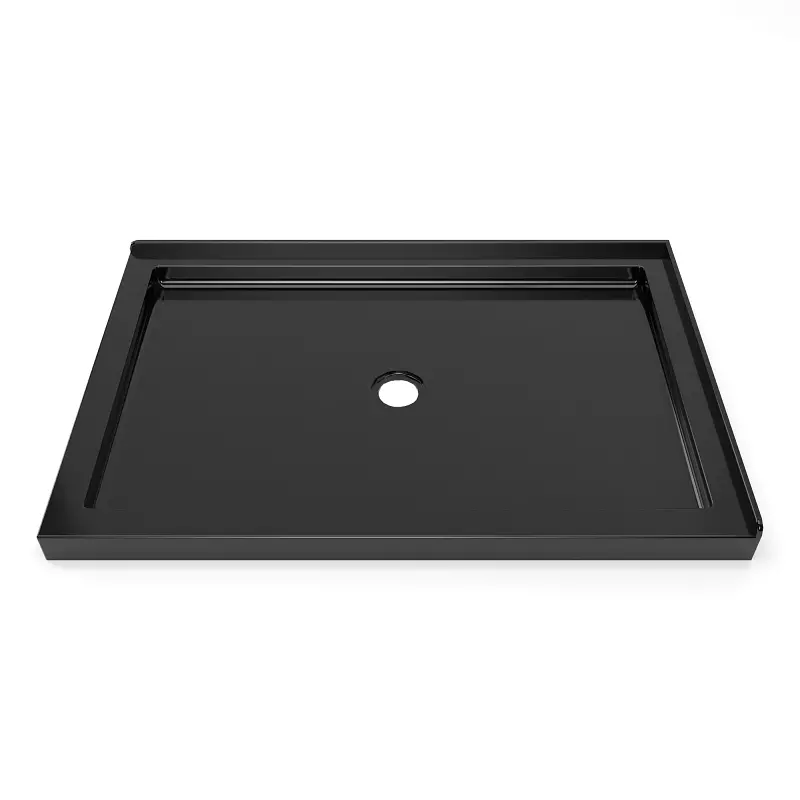 Custom Shower Room Walk-In Black Acrylic Anti Slip Texture Shower Pan ...