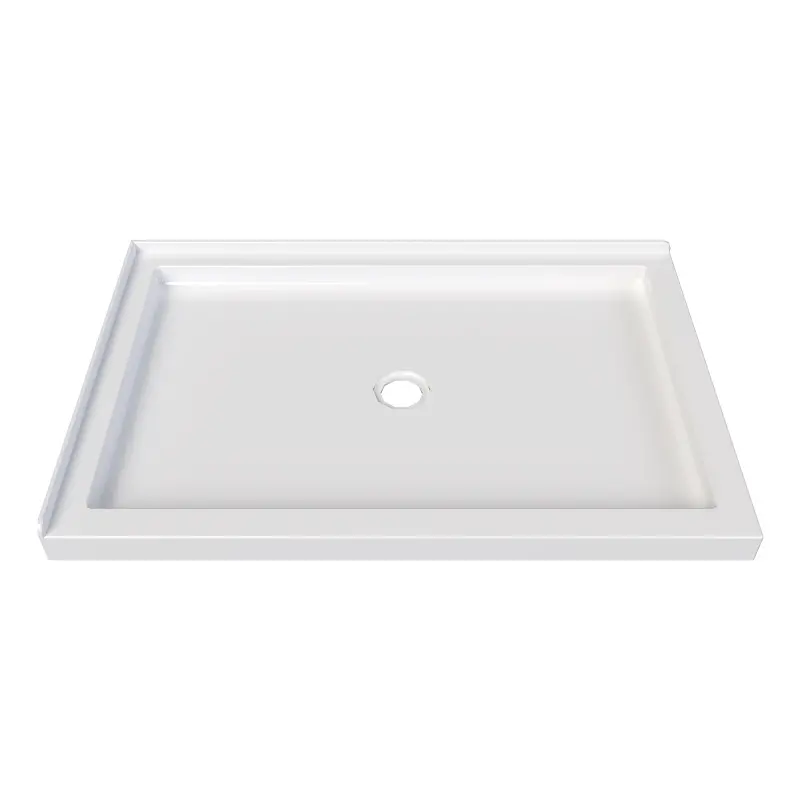 Customizable Bathroom Conner Centre Drain Rectangle White Acrylic Anti ...
