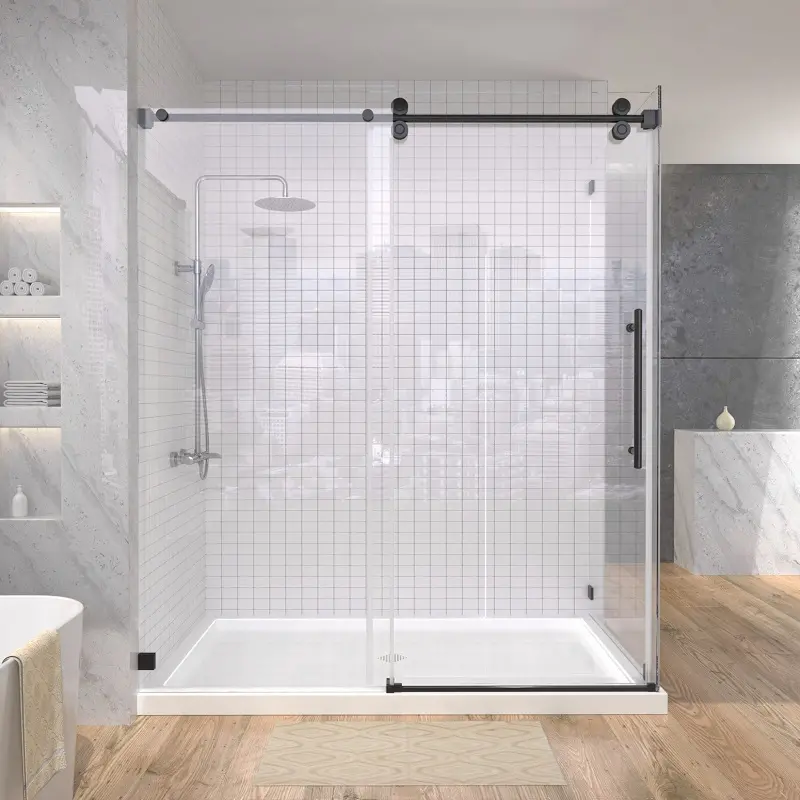 Supplier Custom Matte Black Sliding Shower Room Doors Quadrant ...
