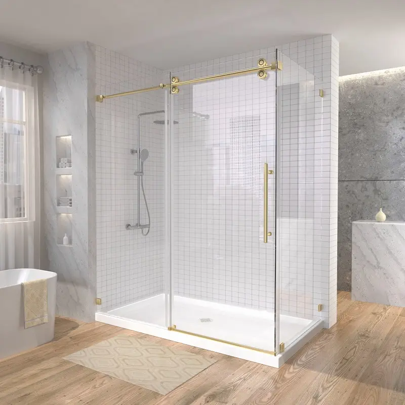 Luxury Hotel Frameless Shower Door Bathroom Corner Quadrant Sliding ...
