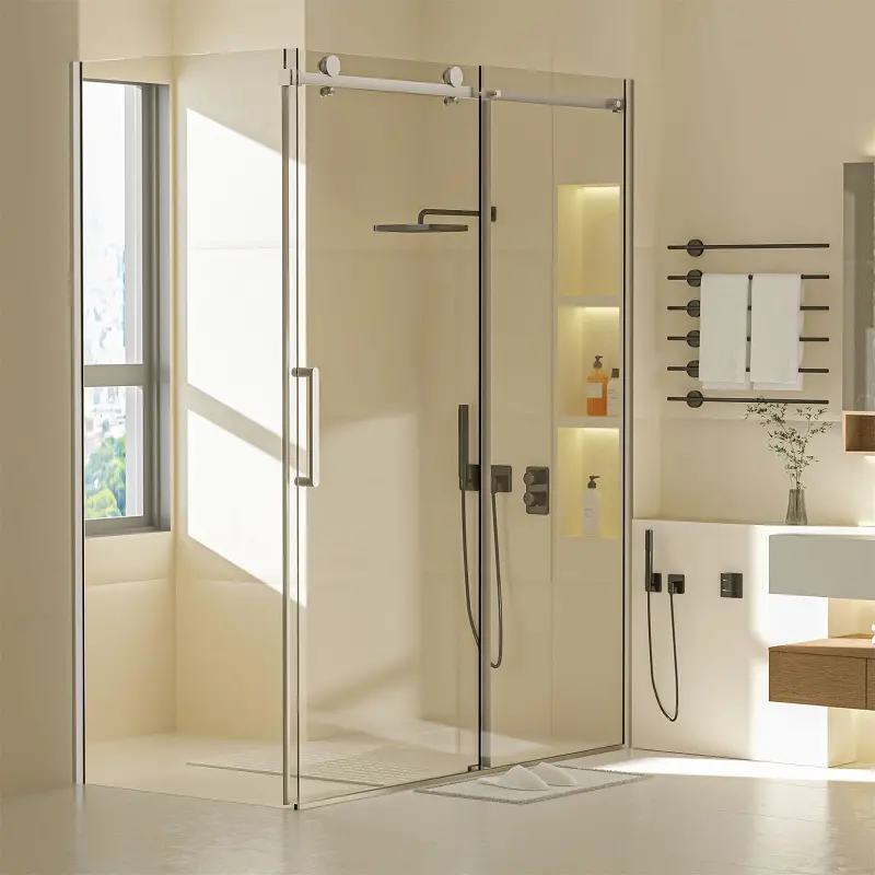 Custom Size Hotel Bathroom Glass Shower Cubicle Single Sliding Door ...