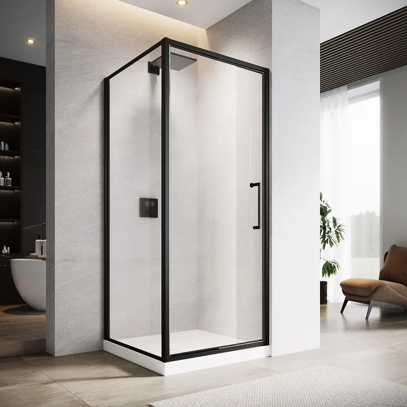 Stock In USA Walk In Waterproof Single Sliding Shower Door Bathroom ...