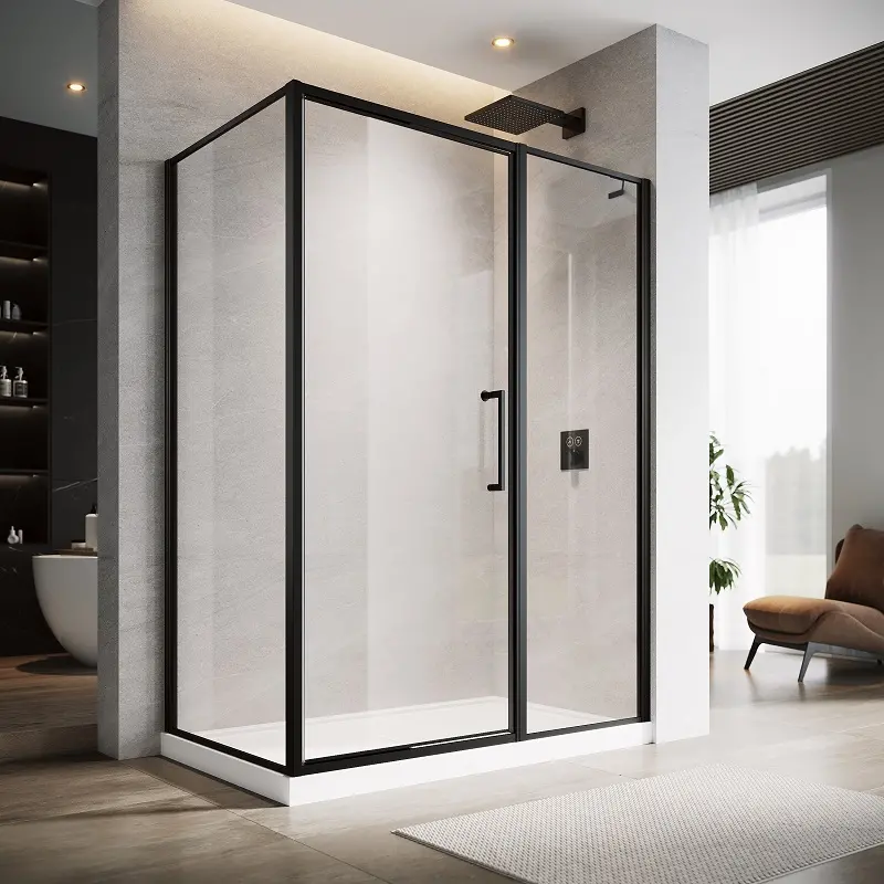 Custom Hotel Apartment Indoor Bathroom Bathroom Tempered Glass Shower ...