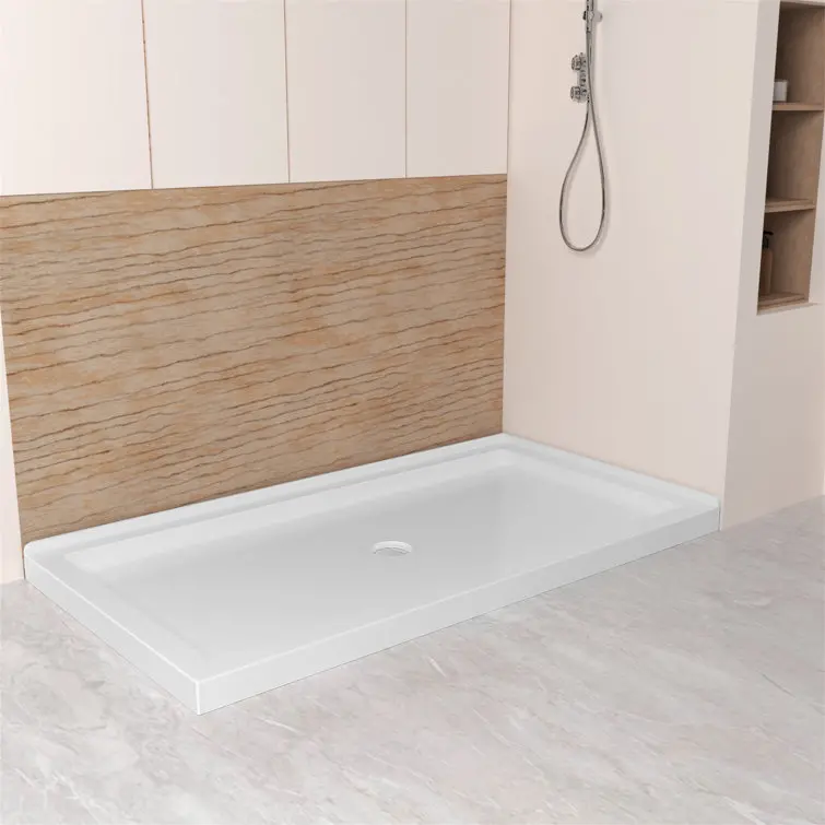 Bathroom Free Standing Rectangular Extra Large Shower Base Center Drain ...