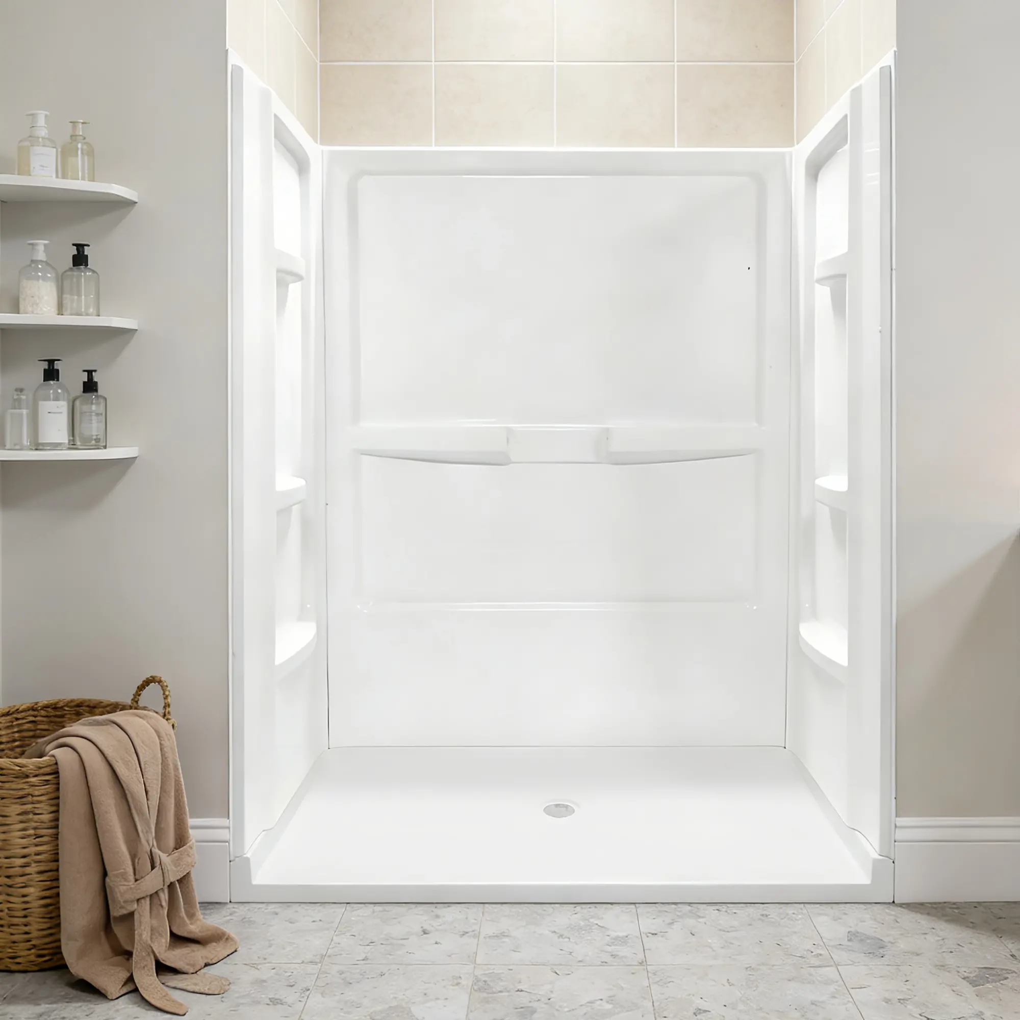 3pcs High Glossy White 2.2mm Thick Acrylic Plastic Sheet Shower Room ...